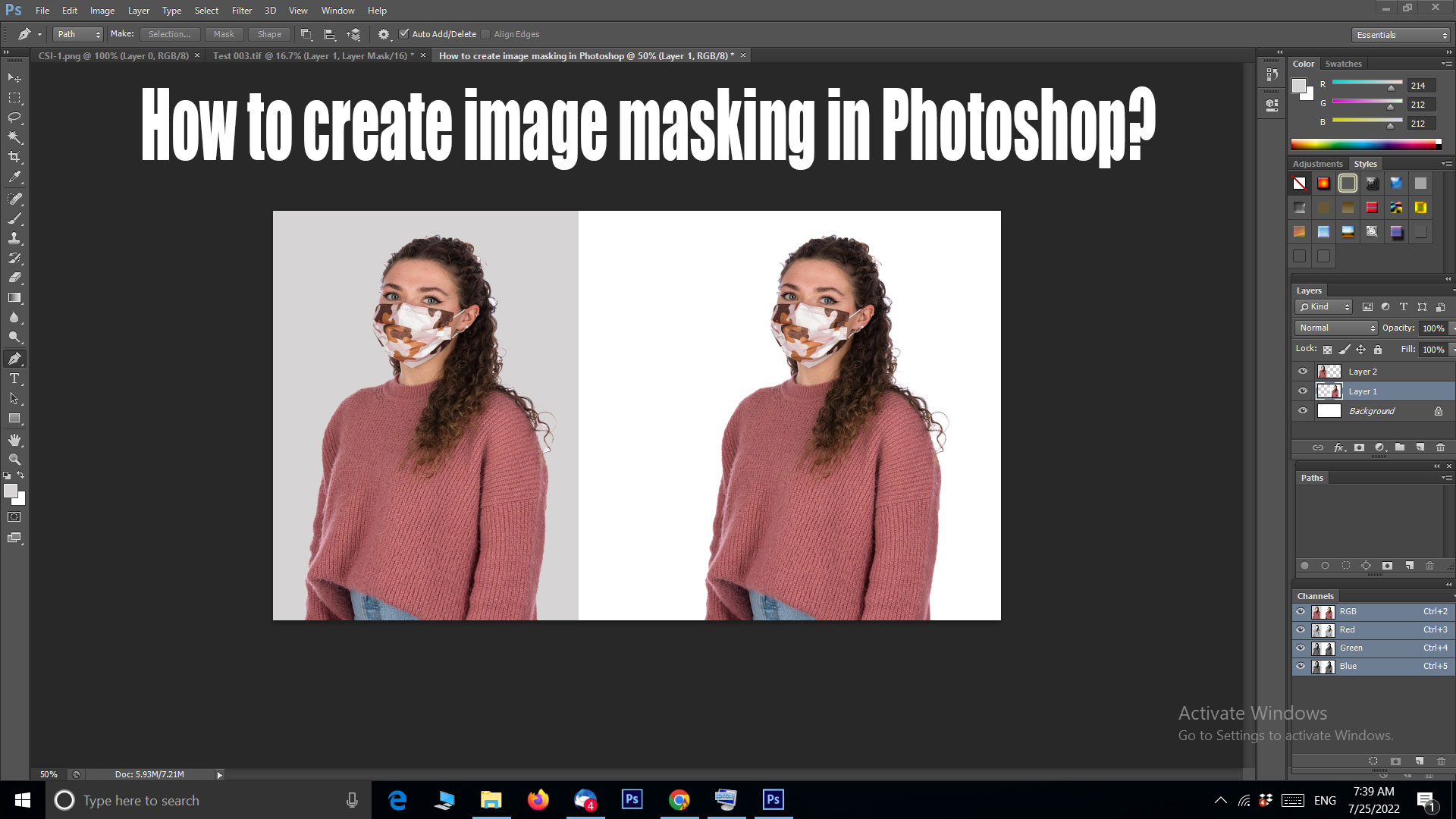 How to create image masking in Photoshop